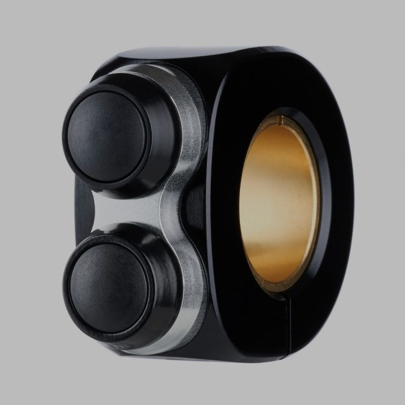 mo.switch basic 2 button, black, silver inlay | Spiegle