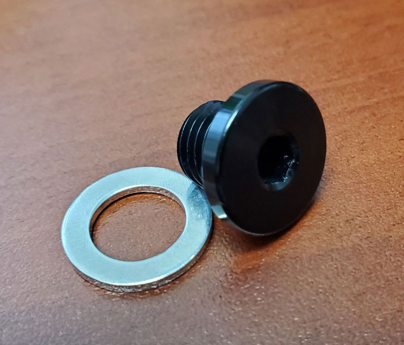 ABS Plug M10x1.25, aluminum anodized, black